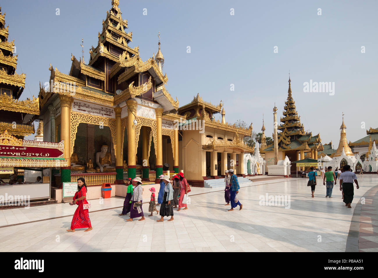 Temples inside the Shwedagon pagoda, Yangon, Myanmar, Asia Stock Photo ...