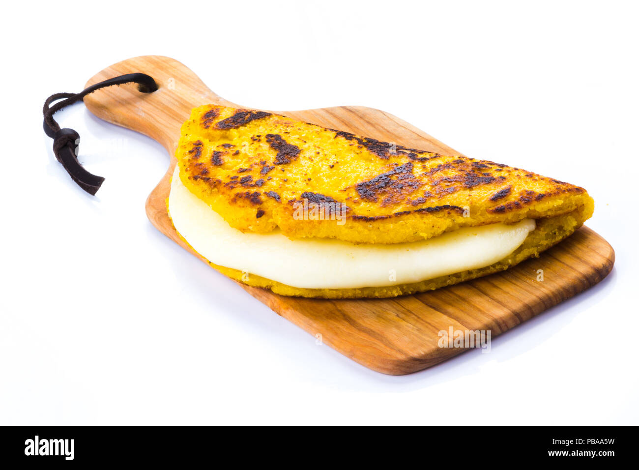 Cachapa with cheese, Typical Venezuelan cuisine made of ground corn and ...