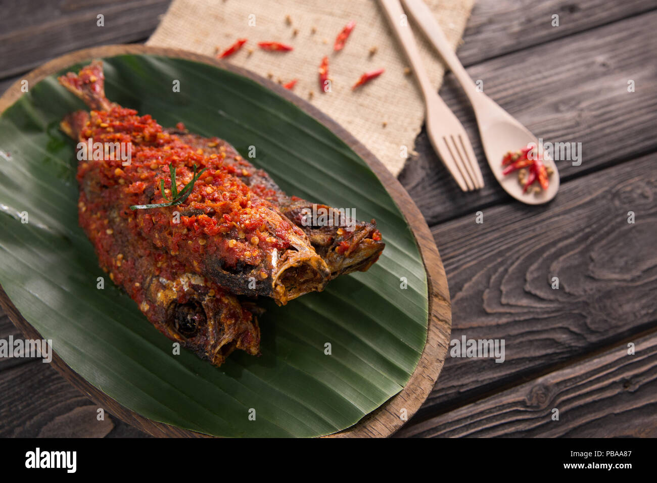 traditional indonesian dishes gembung fish Stock Photo - Alamy