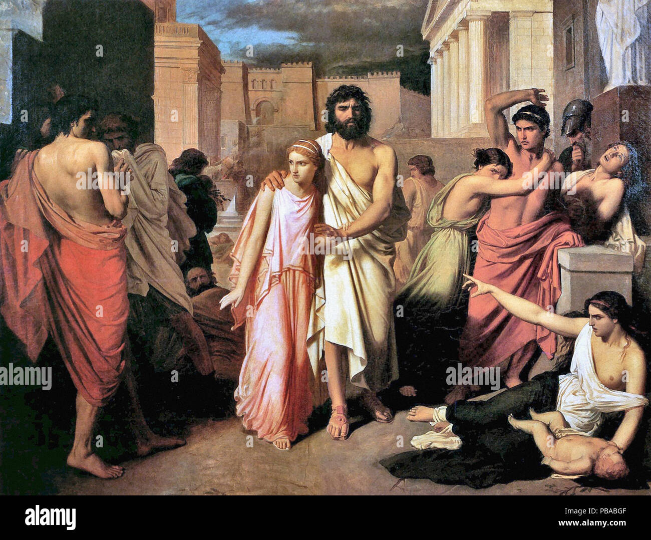 Jalabert Charles Francois - the Plague of Thebes Stock Photo - Alamy
