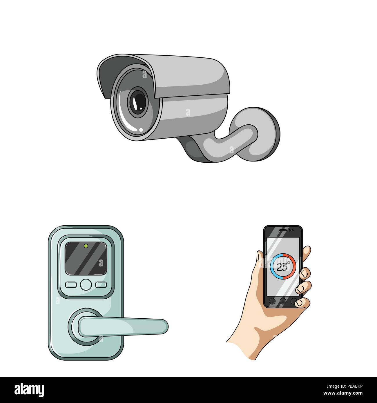 Smart home appliances cartoon icons in set collection for design ...