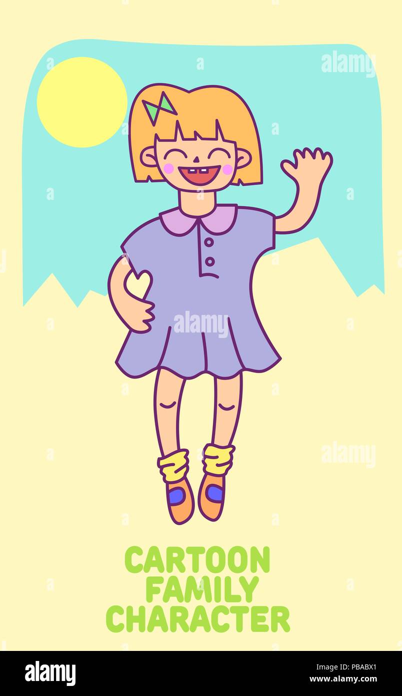 Vector Little Girl Cartoon Character Stock Vector Image & Art - Alamy