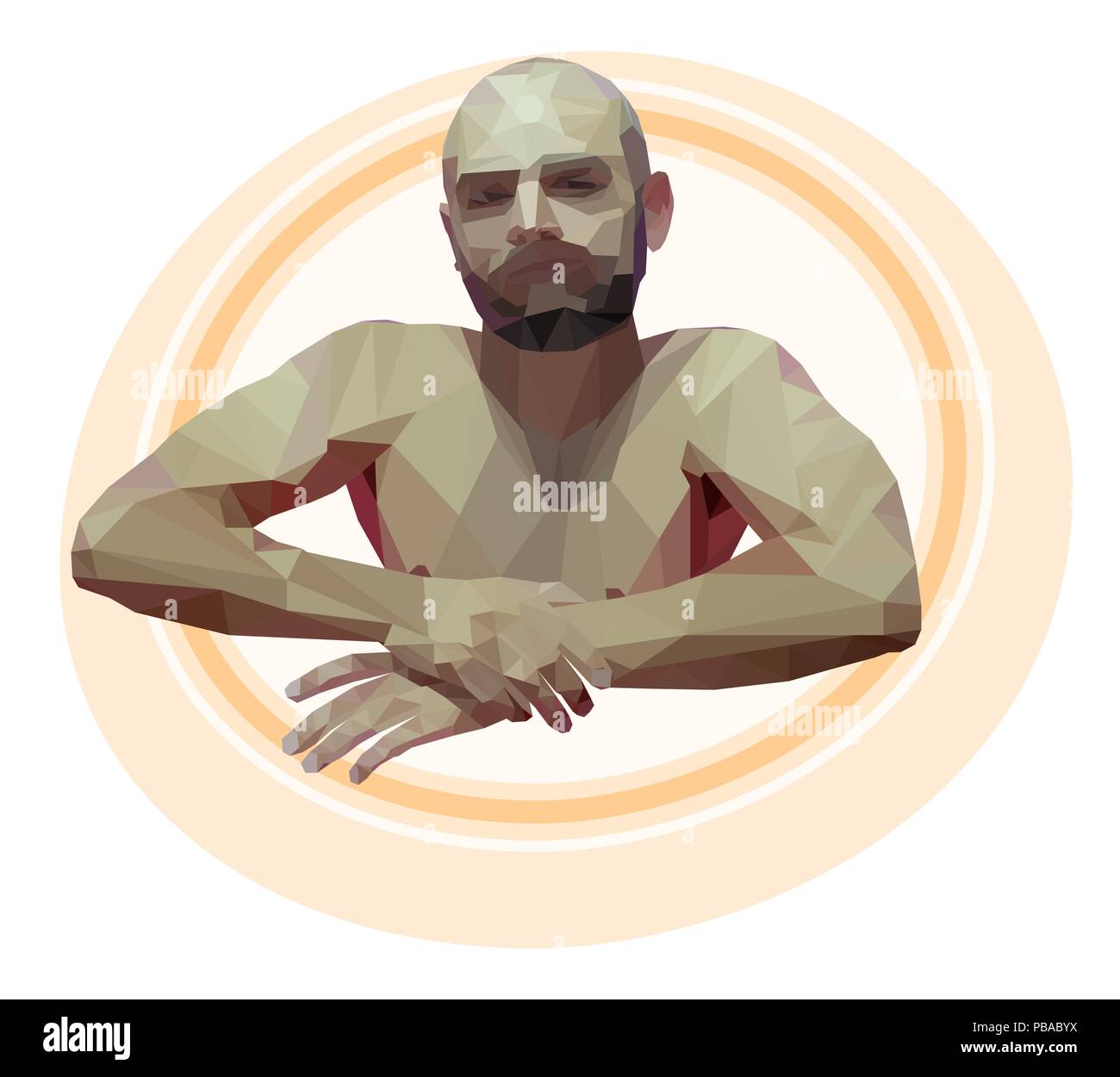 Polygonal Relaxing Man. Vector Geometric Illustration Stock Vector ...