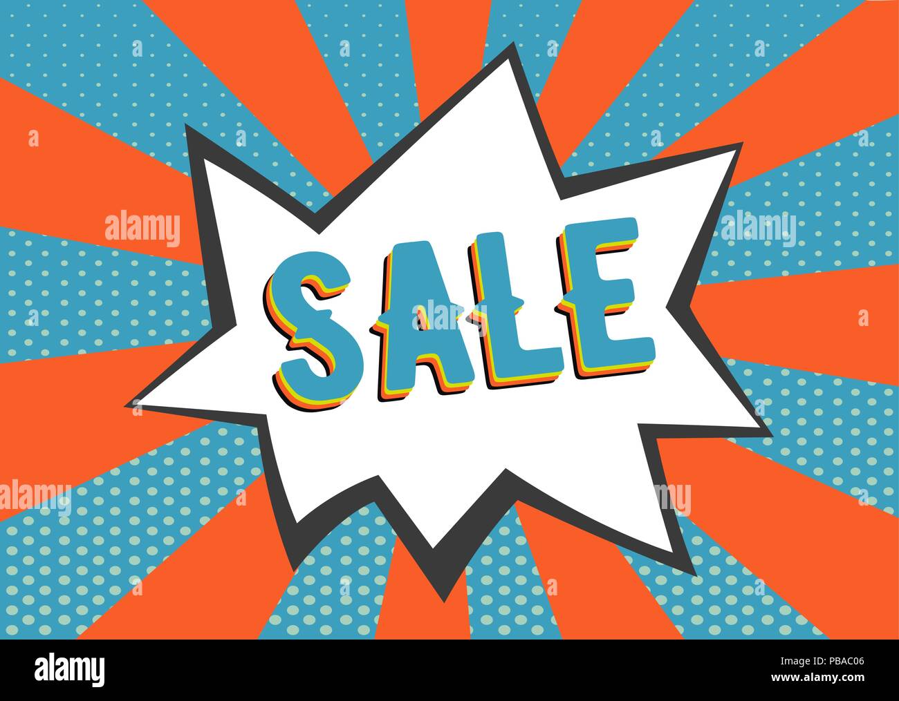 Comic book explosion with text Sale in pop art style. vector ...