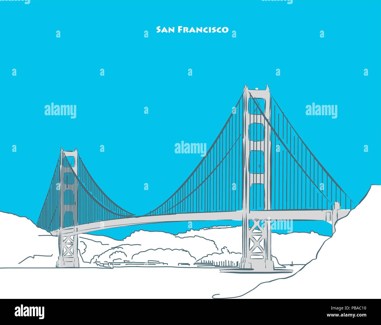 Golden gate bridge Stock Vector Images - Alamy