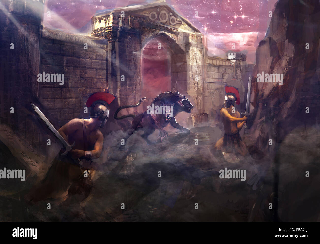 Cerberus myth hi-res stock photography and images - Alamy