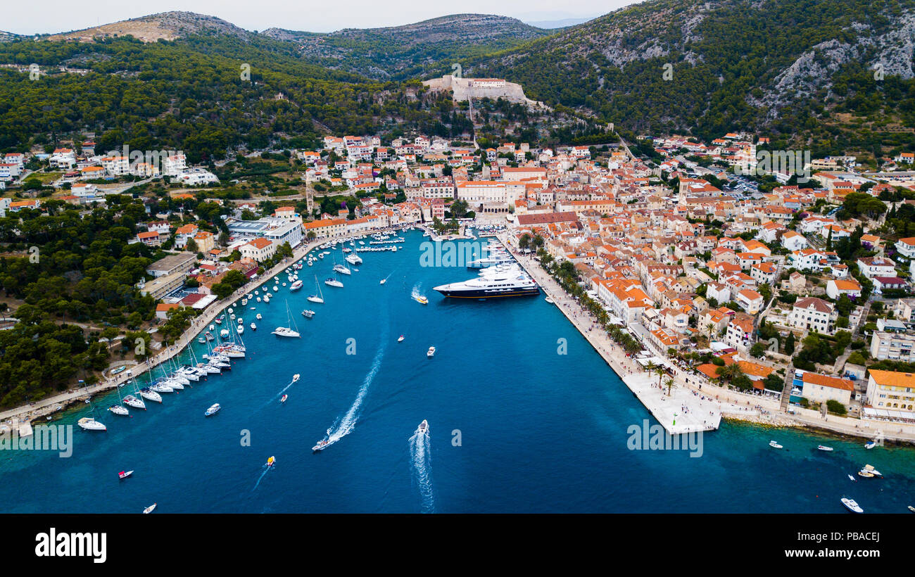 Aerial view of Hvar, Croatia Stock Photo - Alamy