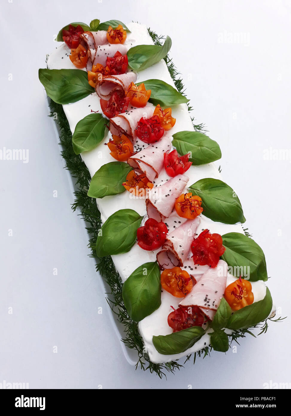 Sandwich cake with ham Stock Photo - Alamy