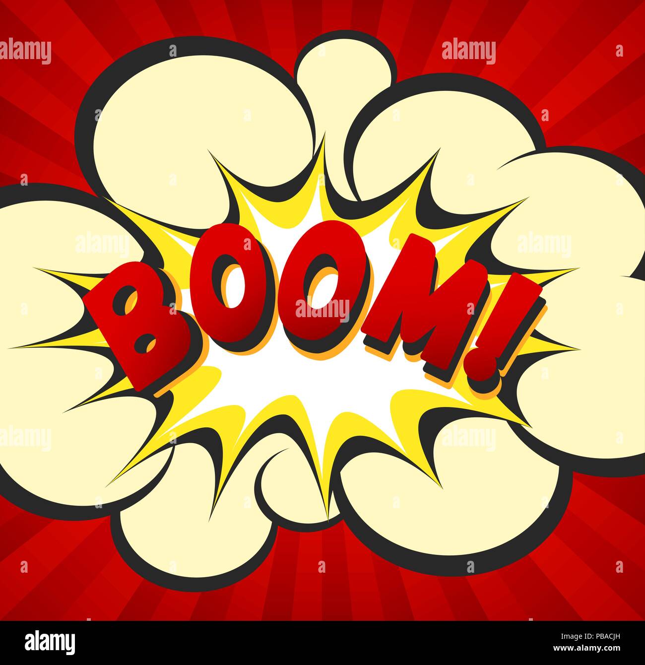 Comic explosion with advertising sale concept. Pop art ad poster with ...