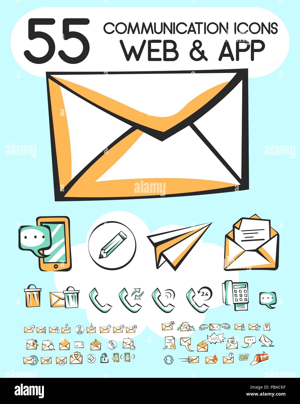 Set of communication icons for app and web Stock Vector Image & Art - Alamy