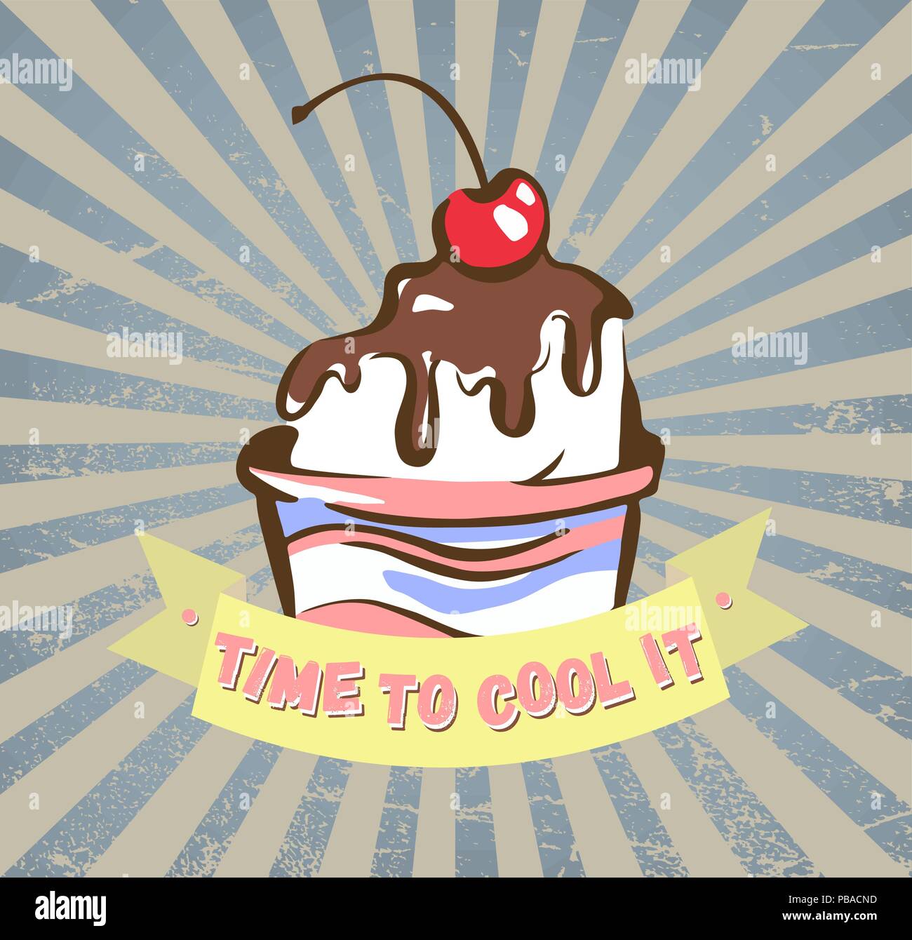 Retro Ice Cream Poster. Modern vintage vector illustration Stock Vector ...