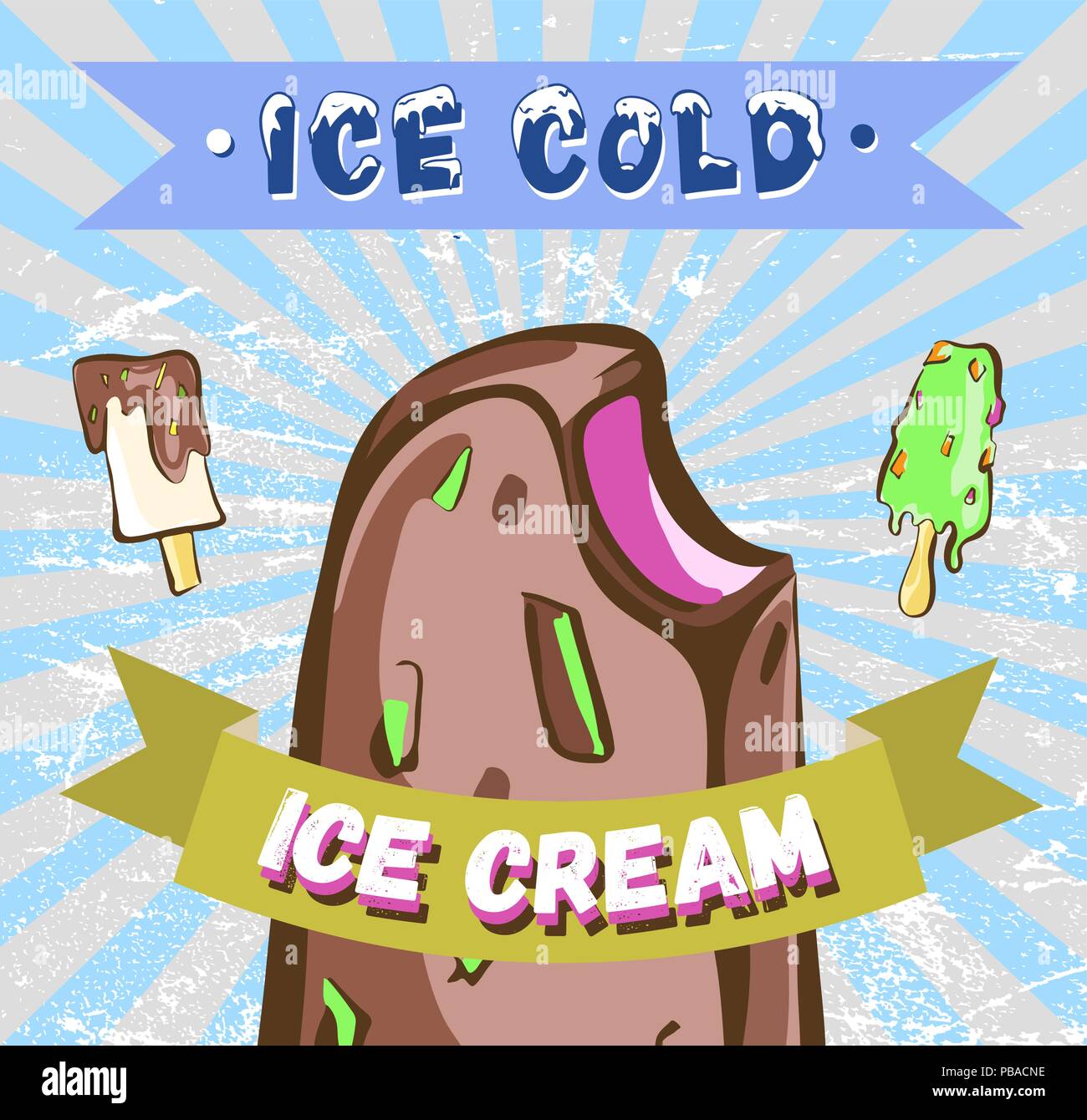Retro Ice Cream Poster. Modern vintage vector illustration Stock Vector ...