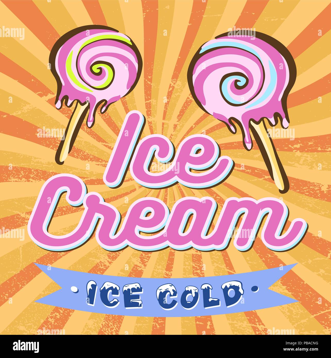 Ice cream poster hi-res stock photography and images - Alamy