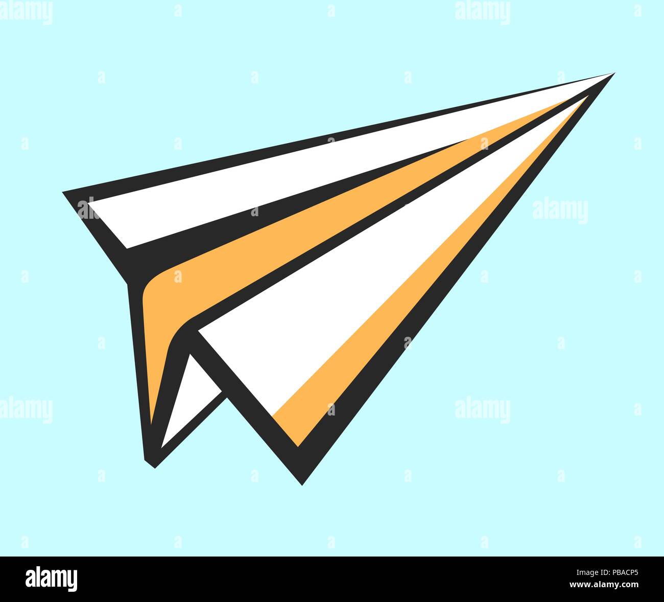 Paper plane vector icon. Pop art style sign. Air mail, post letter ...