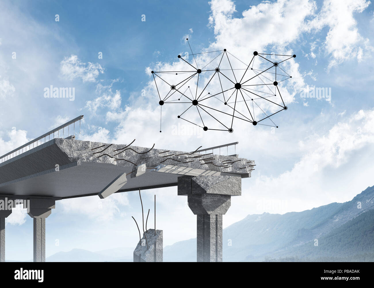 Connection bridge 3d hi-res stock photography and images - Alamy