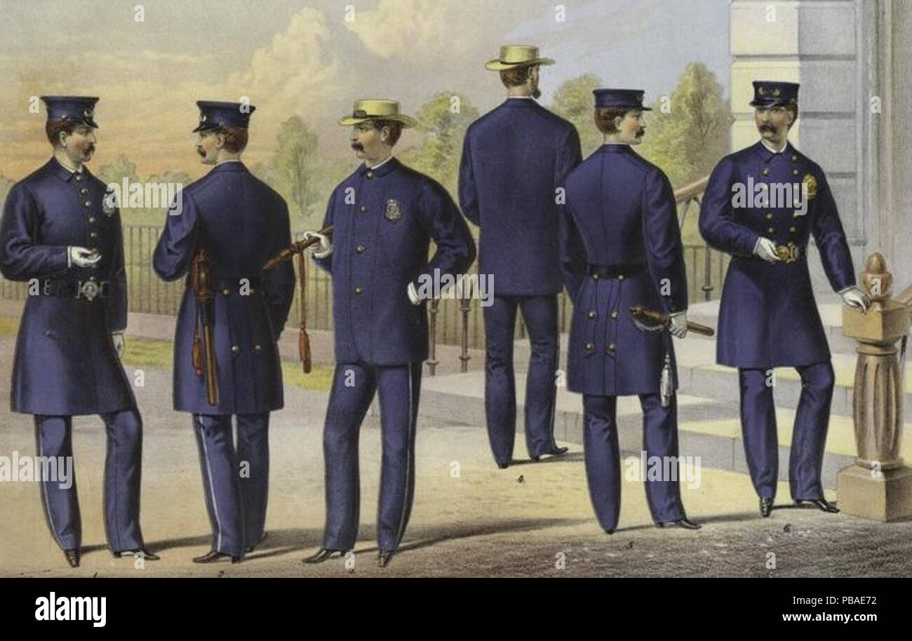 1096 New York Metropolitan Police Uniforms 1871 Stock Photo - Alamy