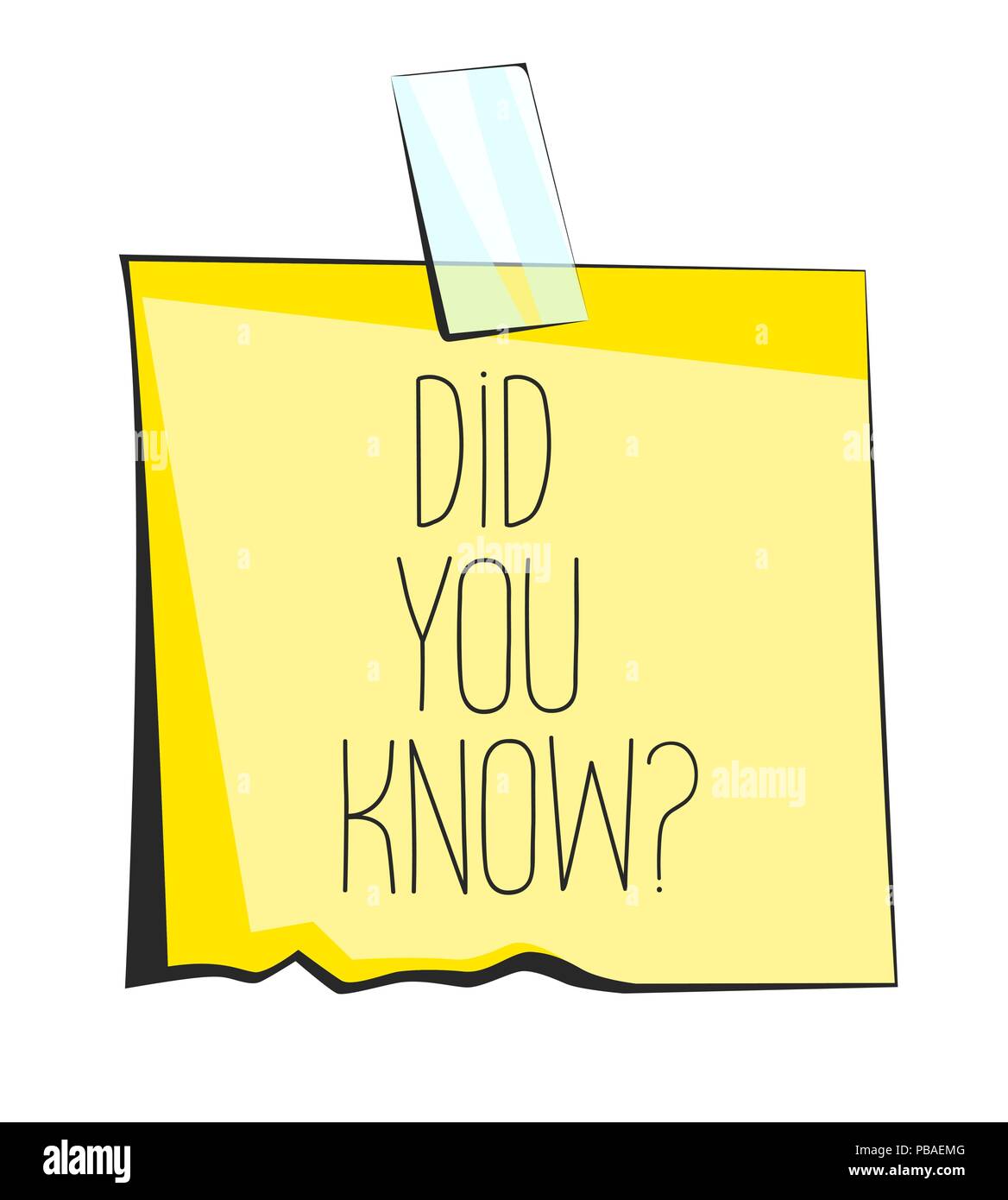 Yellow stick note paper vector vectors Cut Out Stock Images & Pictures ...