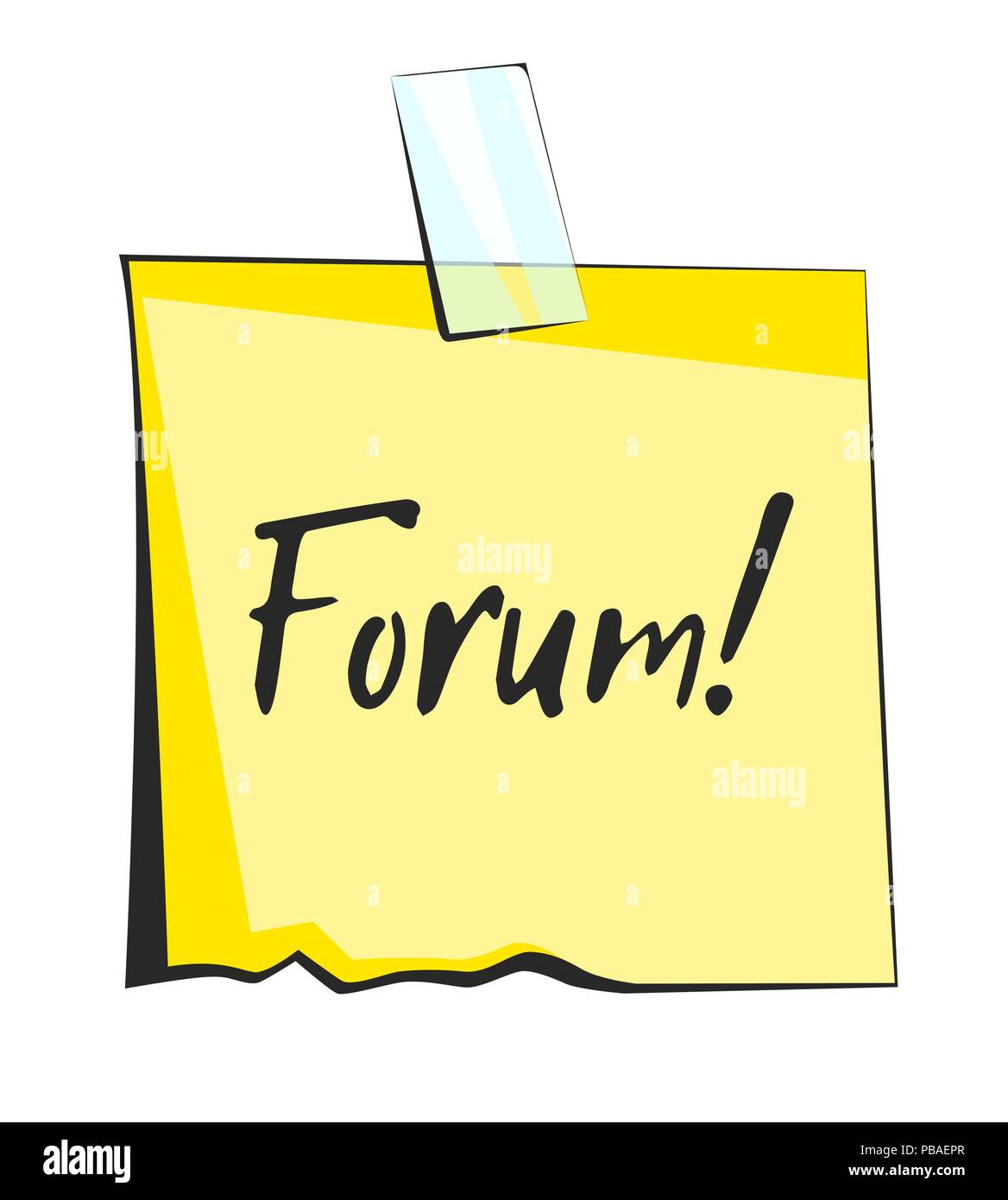 Forum paper sticky note. Retro reminder sticker Stock Vector Image ...
