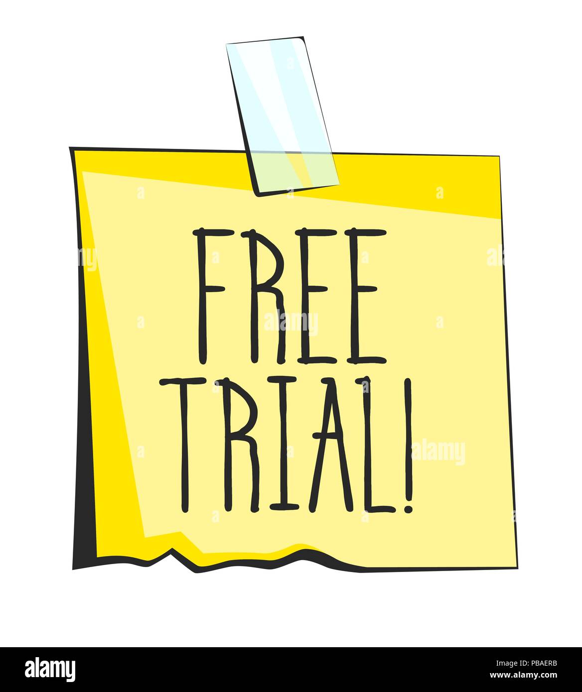 Free trial paper sticky note. Retro reminder sticker Stock Vector Image ...
