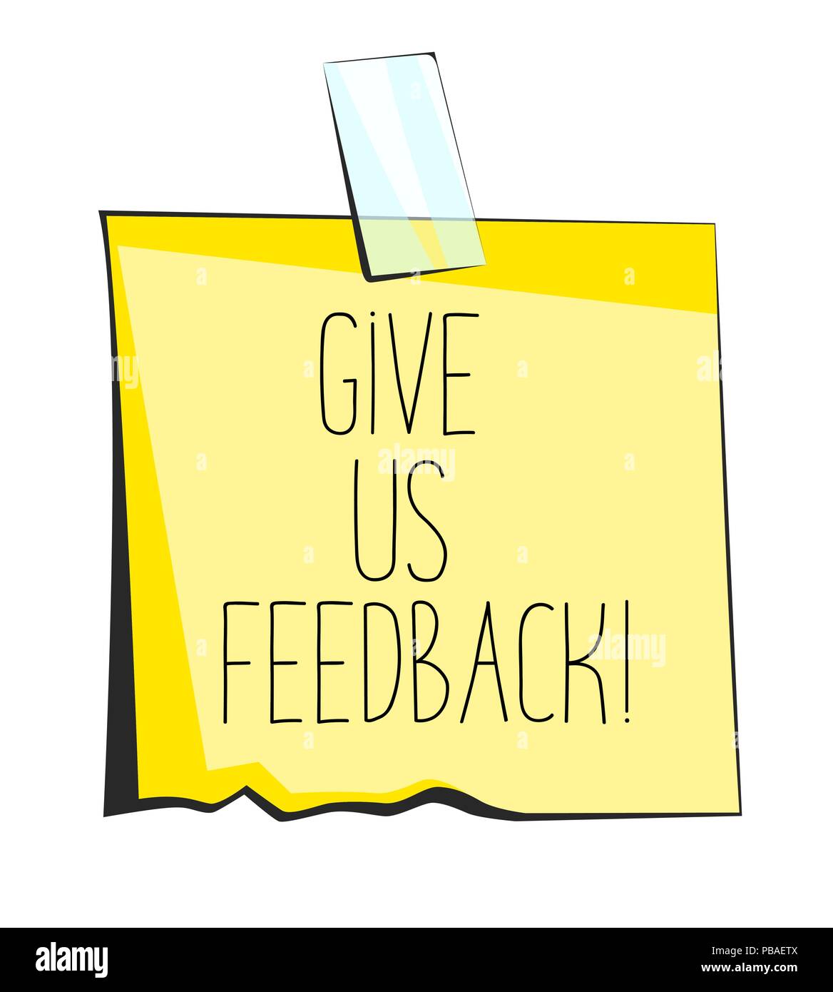Give us feedback paper sticky note. Retro reminder sticker Stock Vector ...