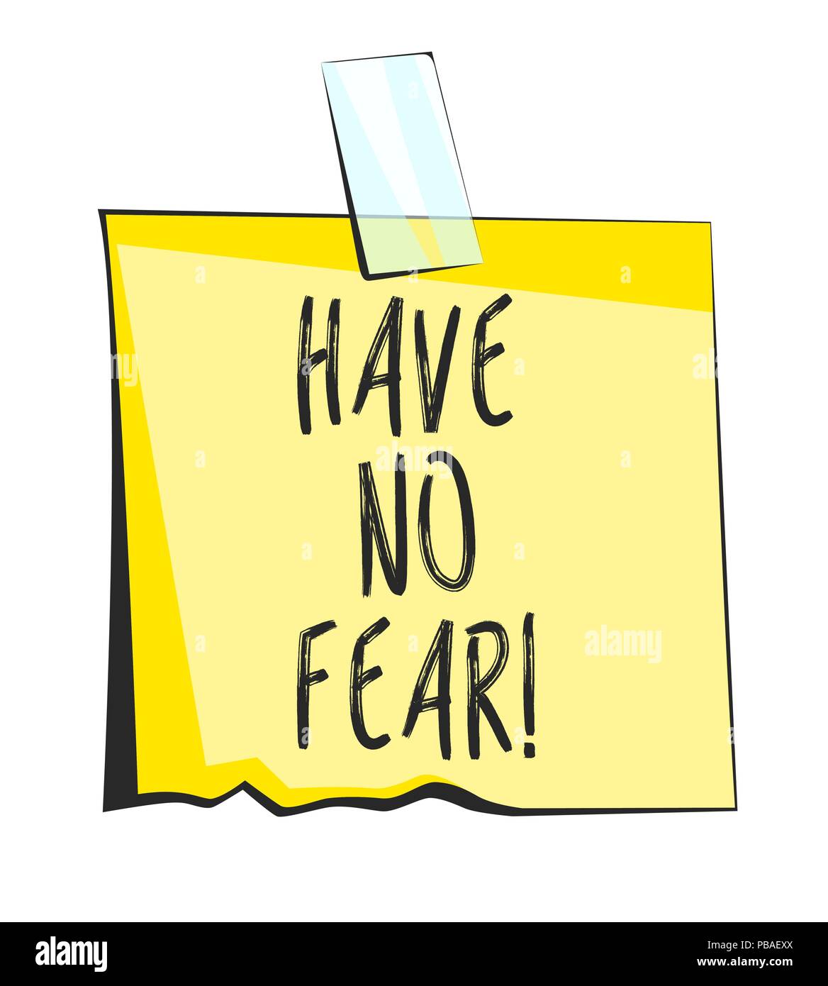 Have no fear paper sticky note. Retro reminder sticker Stock Vector ...