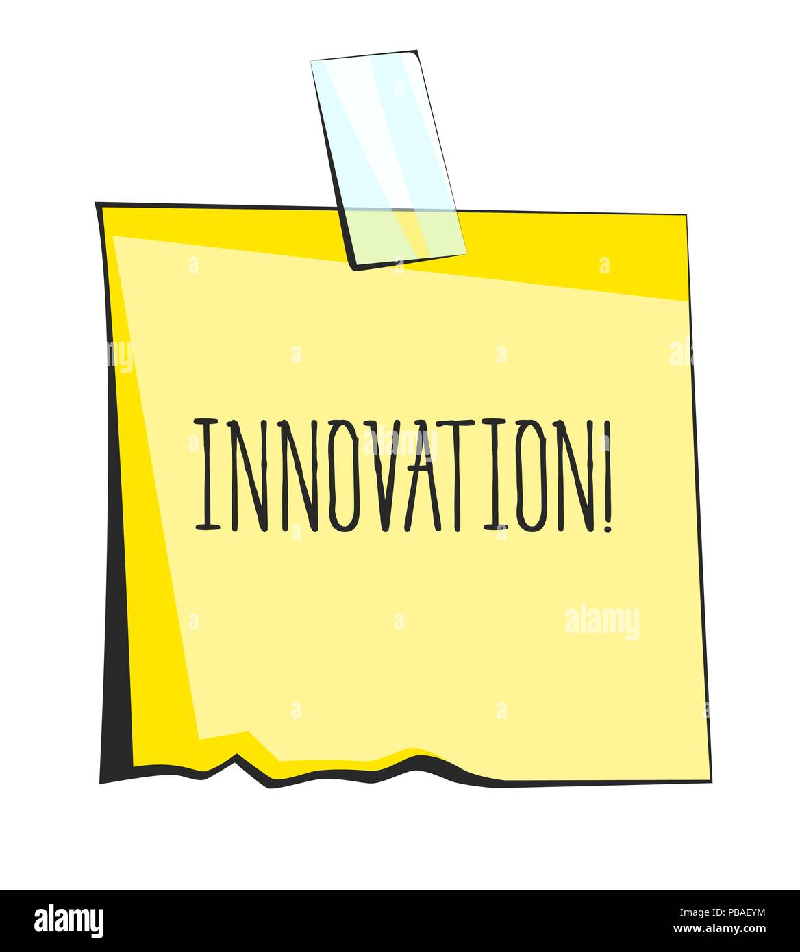 Innovation paper sticky note. Retro reminder sticker Stock Vector Image ...