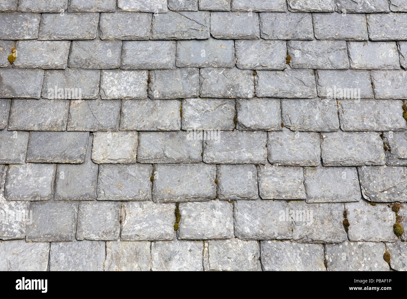 Weathered slate roof tiles background Stock Photo - Alamy