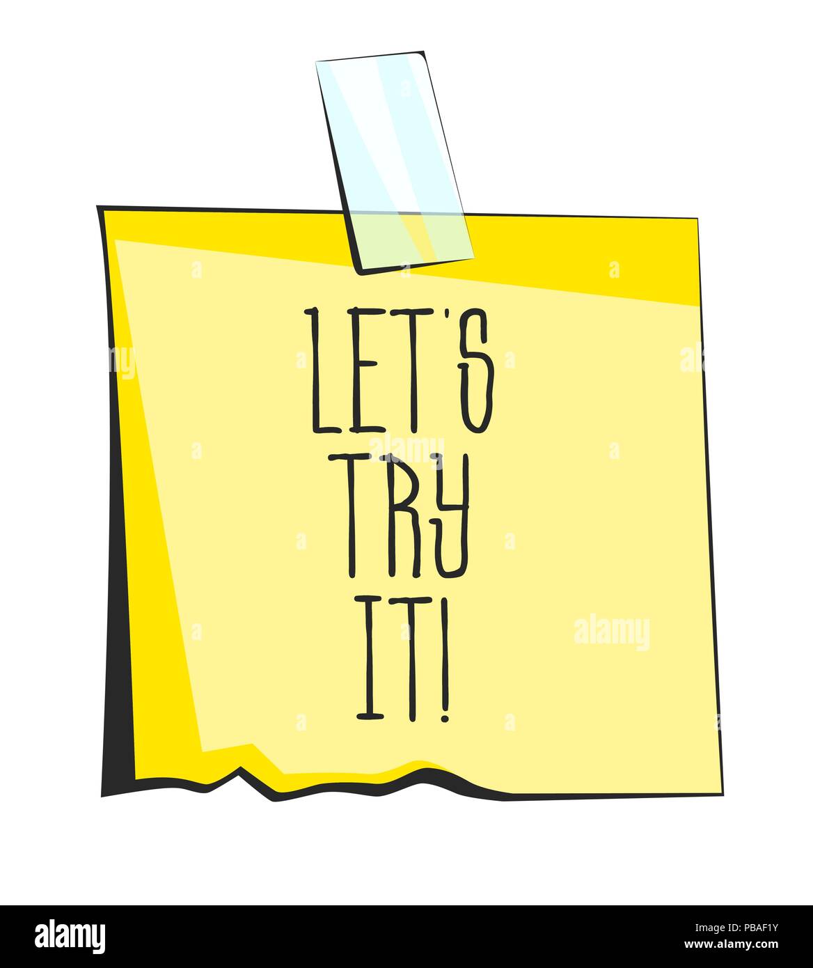 Lets try it paper sticky note. Retro reminder sticker Stock Vector ... Lets try it paper sticky note. Retro reminder sticker Stock Vector ...