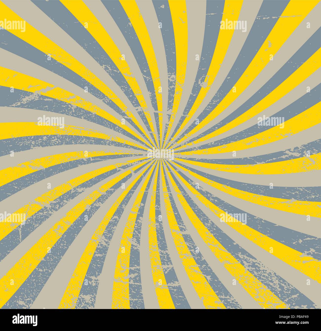 Retro rays background with scratches. Vector vintage old fashioned ...