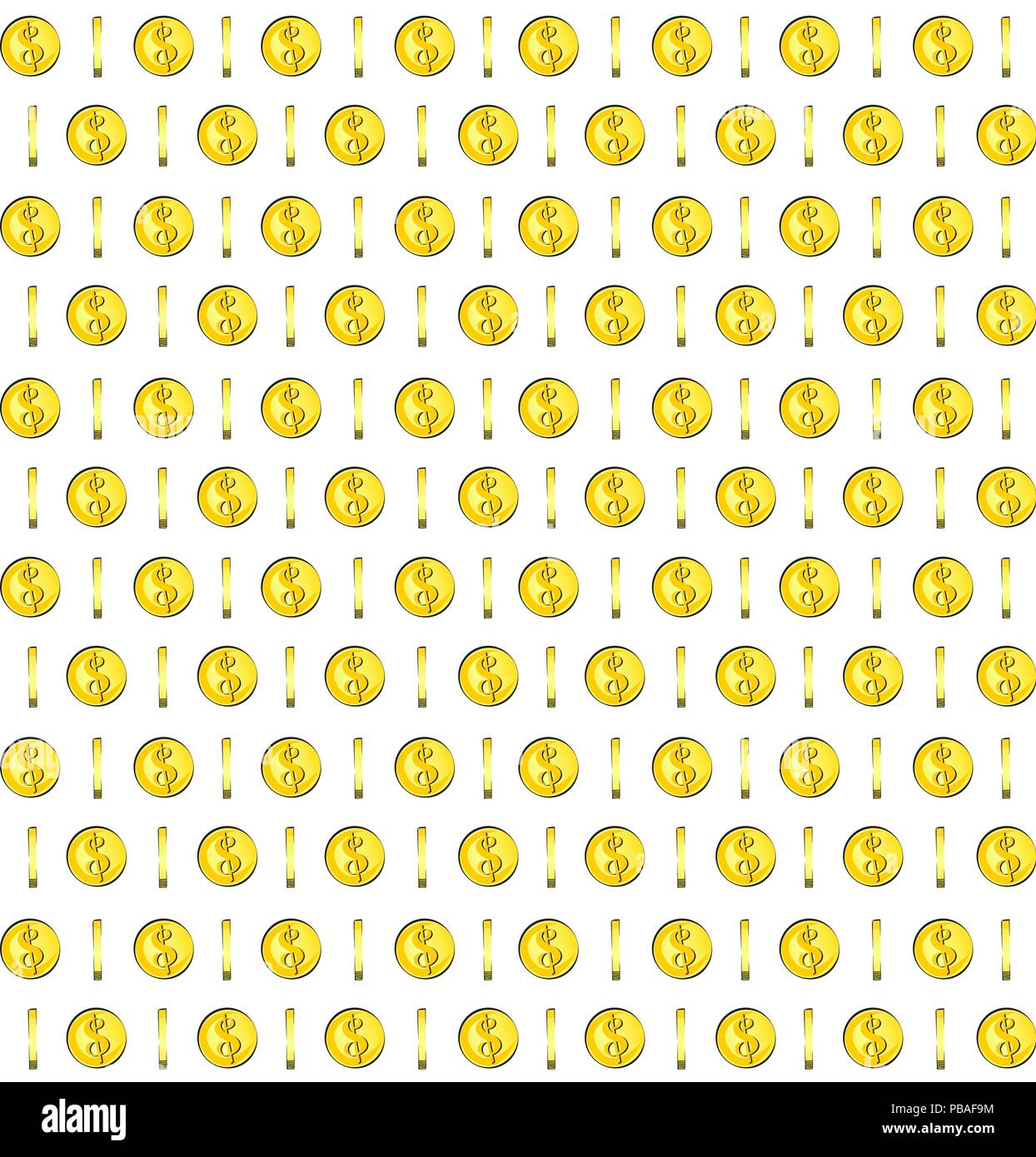 Gold coins seamless pattern. Vector design for fabric print. Money ...