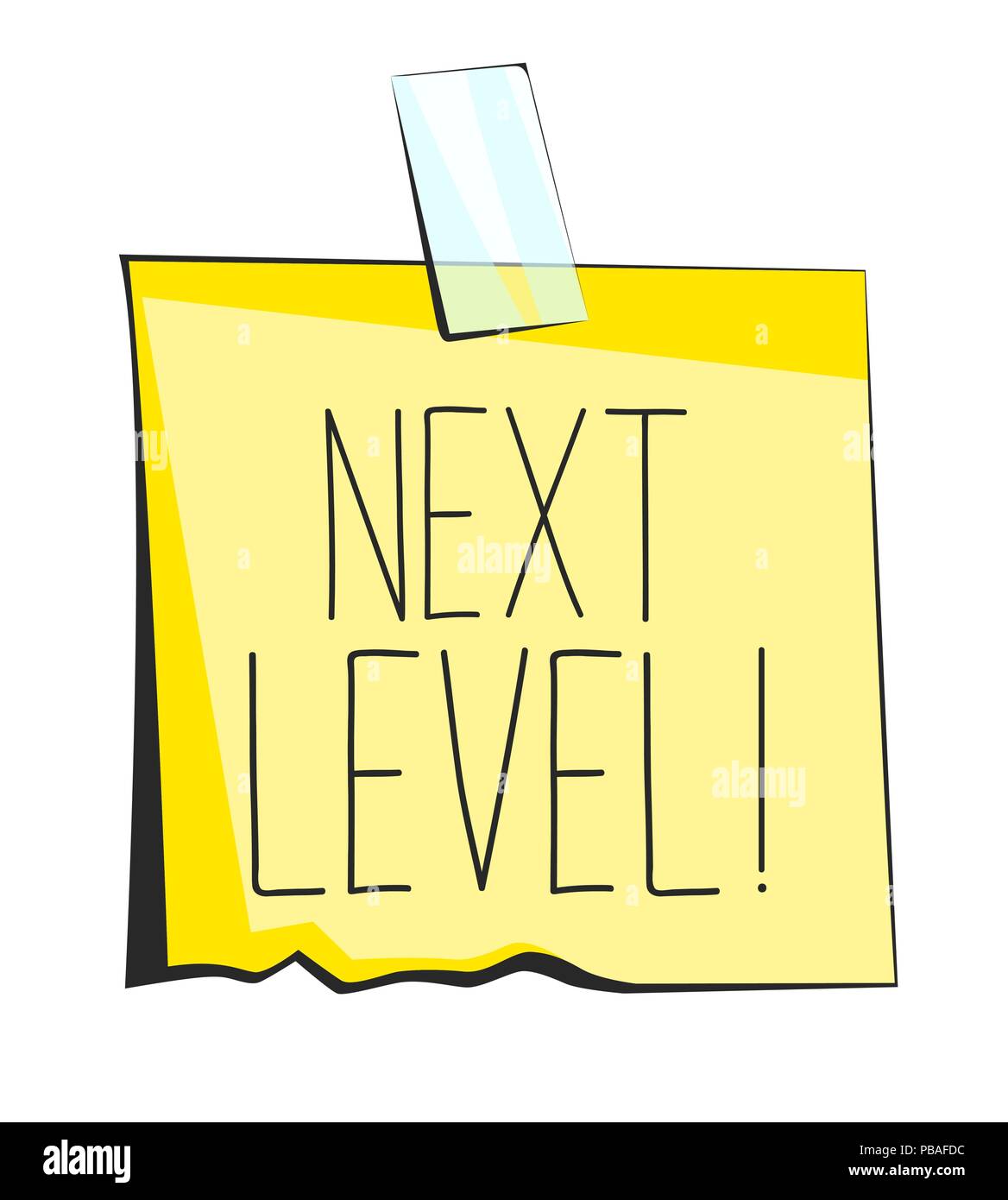 Next level paper sticky note. Retro reminder sticker Stock Vector Image ...