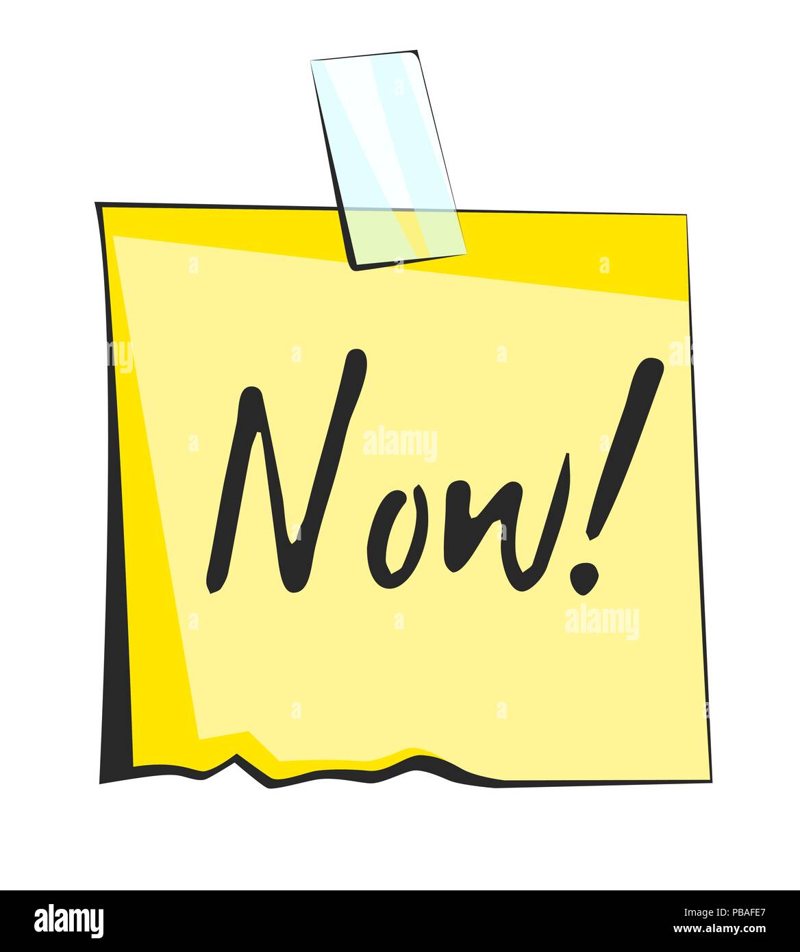 Now paper sticky note. Retro reminder sticker Stock Vector Image & Art ...