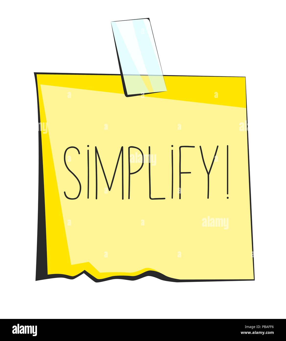 Simplify paper sticky note. Retro reminder sticker Stock Vector Image ...