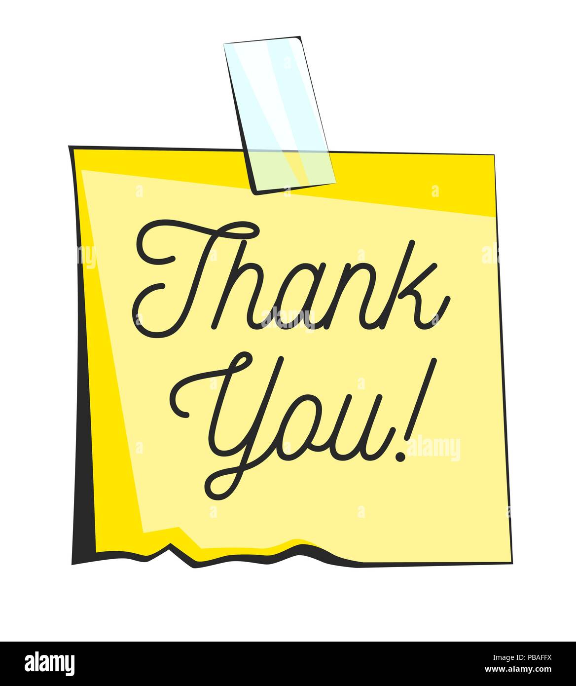 Thank you paper sticky note. Retro reminder sticker Stock Vector Image ...