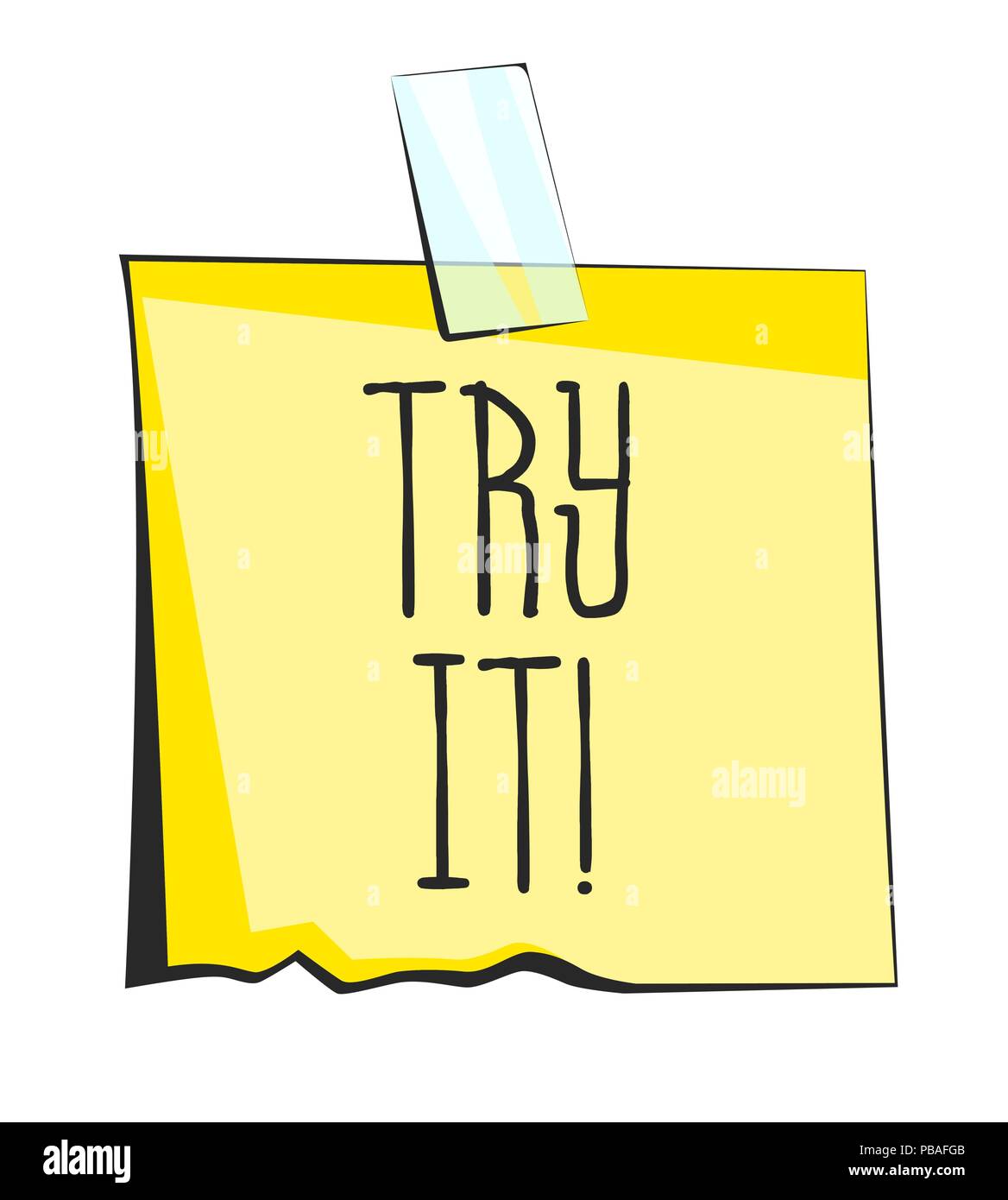 Try it paper sticky note. Retro reminder sticker Stock Vector Image ...