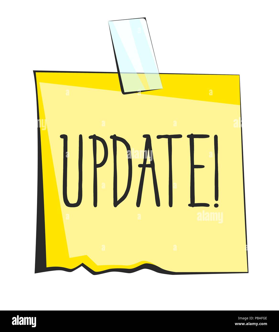 Update paper sticky note. Retro reminder sticker Stock Vector Image ...
