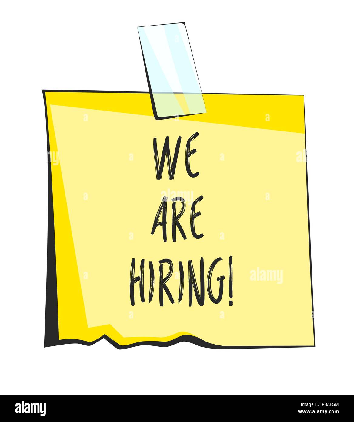 We are hiring paper sticky note. Retro reminder sticker Stock Vector ...
