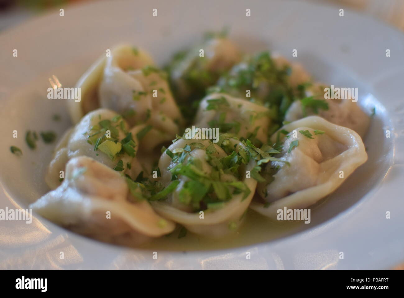 Russian cuisine - A dish with "pelmeni". Pelmeni are the typical ...