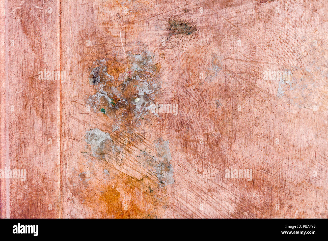 Scratched dirty dusty copper plate texture, old metal background ...