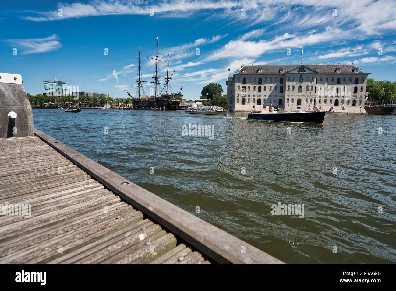 Dutch Shipping Museum in Amsterdam with sloops Stock Photo - Alamy