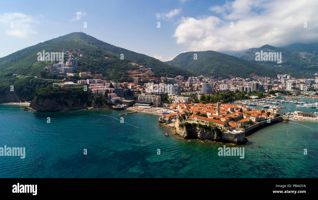 Old town budva panorama hi-res stock photography and images - Alamy