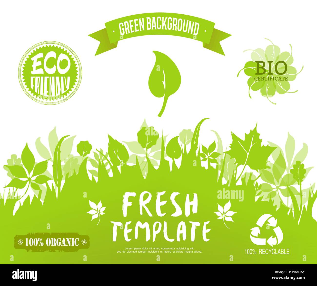 100% organic, eco friendly, bio certificate, recyclable labels.Green ...