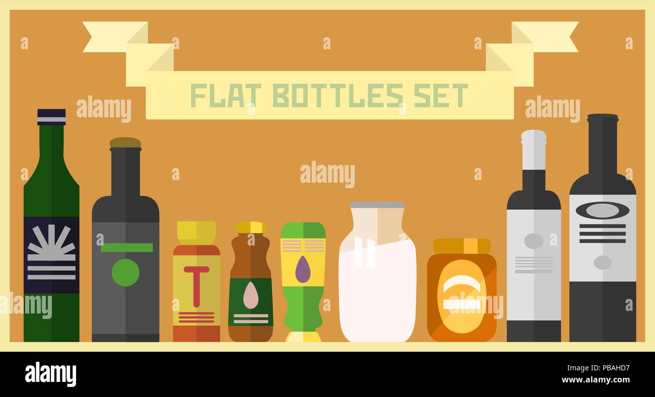 Flat bottles collection. Vector icons set Stock Vector Image & Art - Alamy