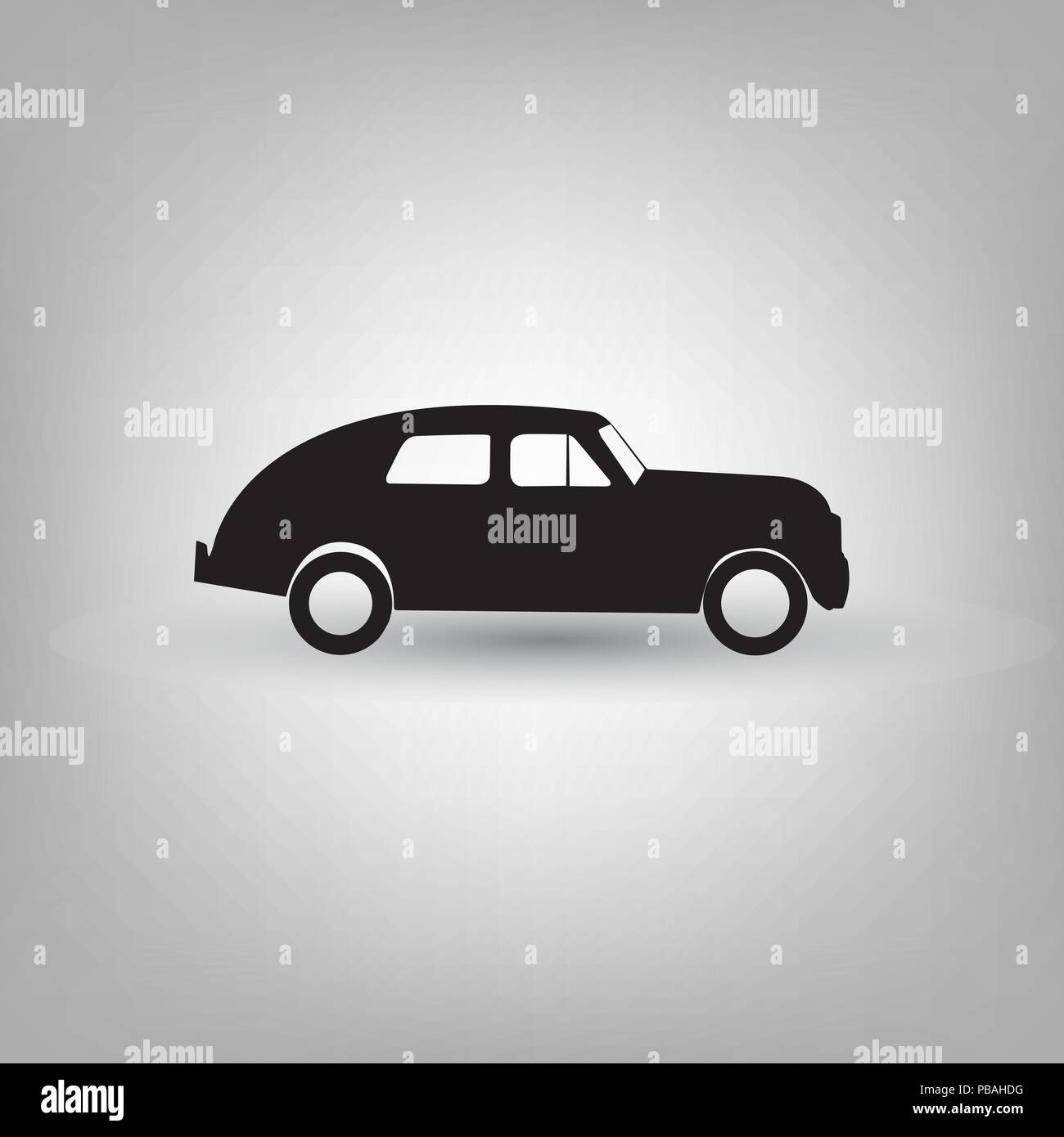 Retro car icon. Vector object on gray background Stock Vector Image ...