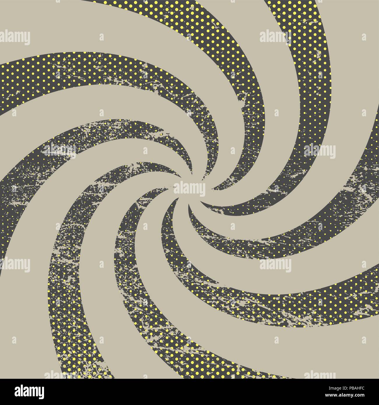 Retro rays background with scratches and dots. Vector vintage old ...