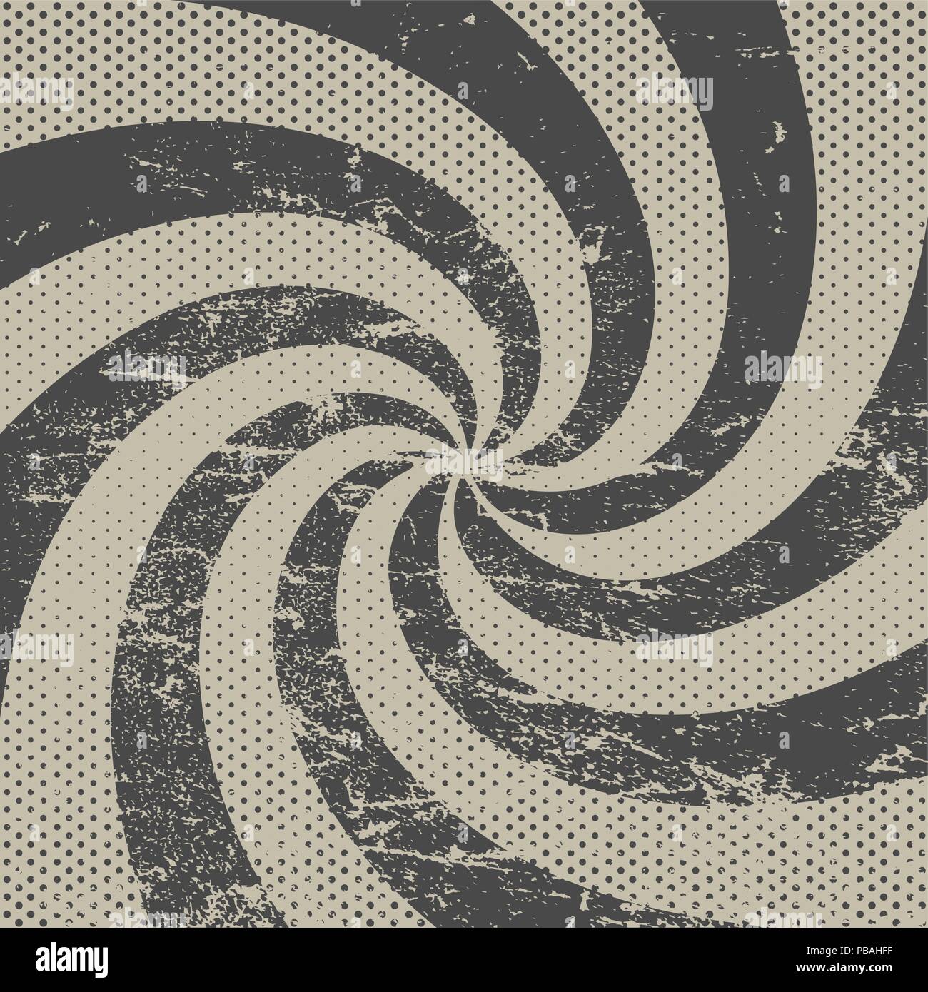 Retro rays background with dots and scratches. Vector vintage old ...