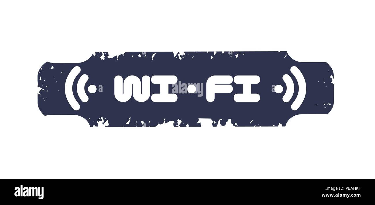 Wi - Fi sign on ancient seal. Old, scratched, threadbare stamp with ...