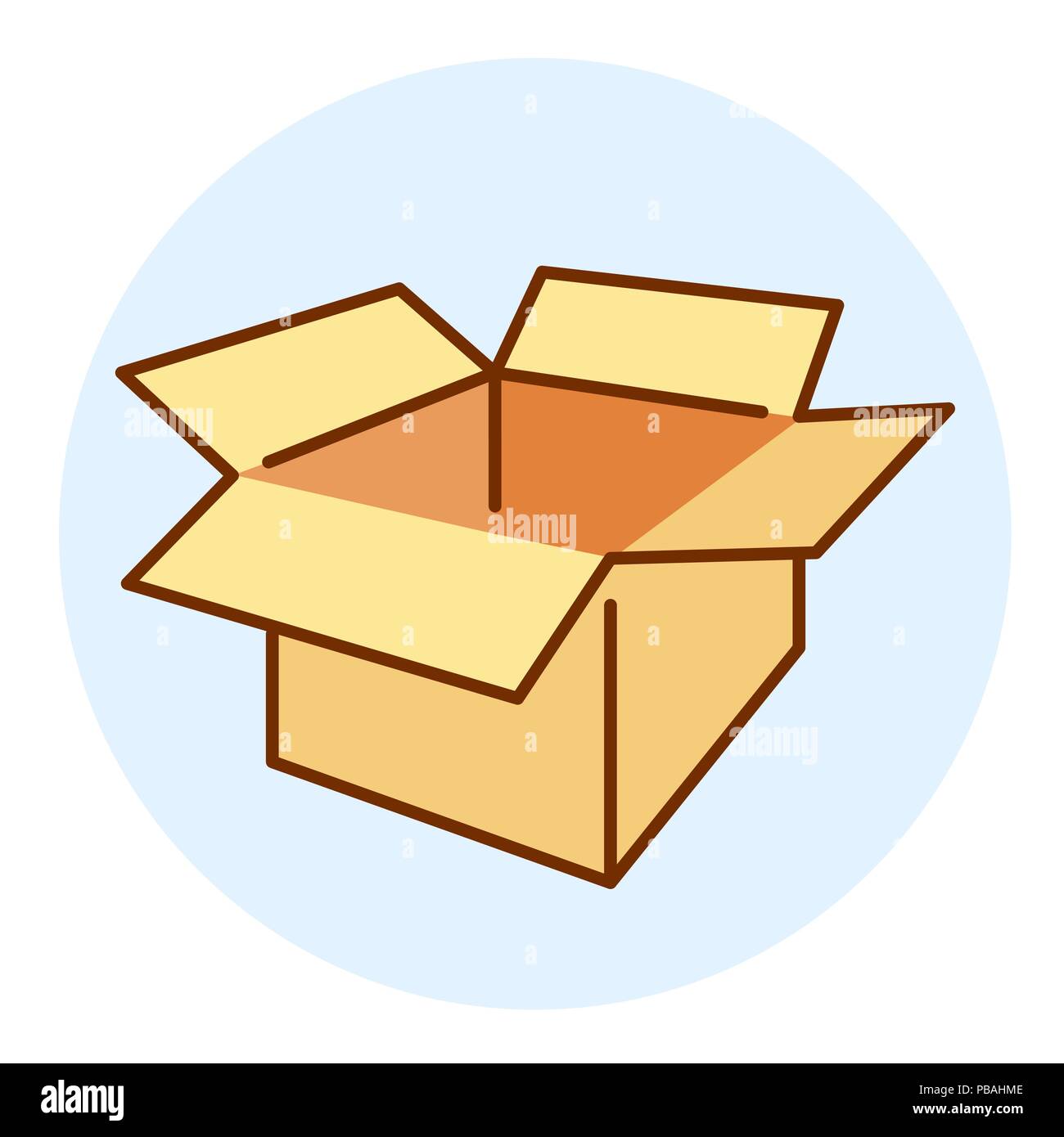 Box icon. Trendy flat line design. Colorful vector illustration Stock ...