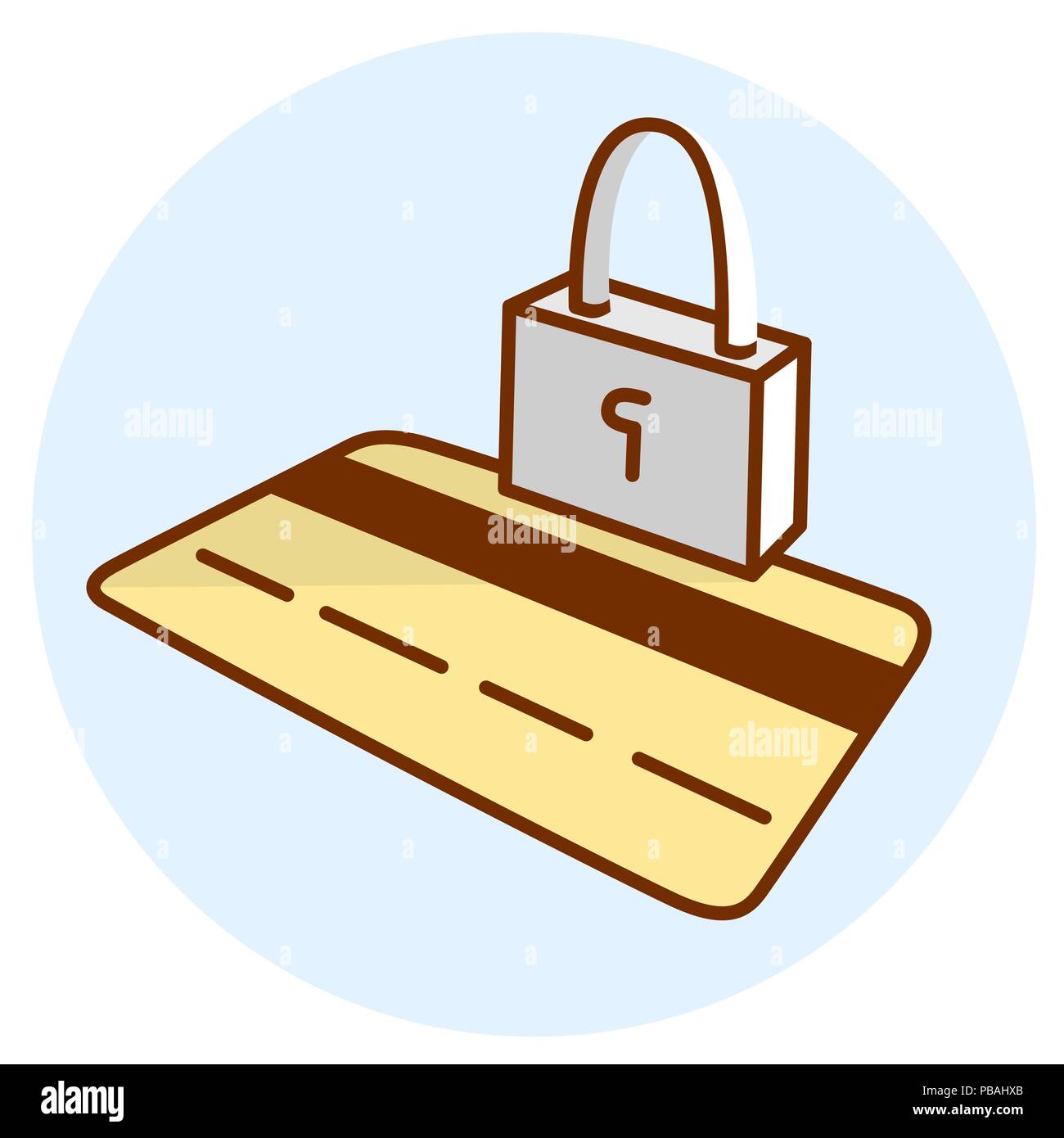 Colored "secure transaction" icon. Credit card and lock sign. Trendy ...