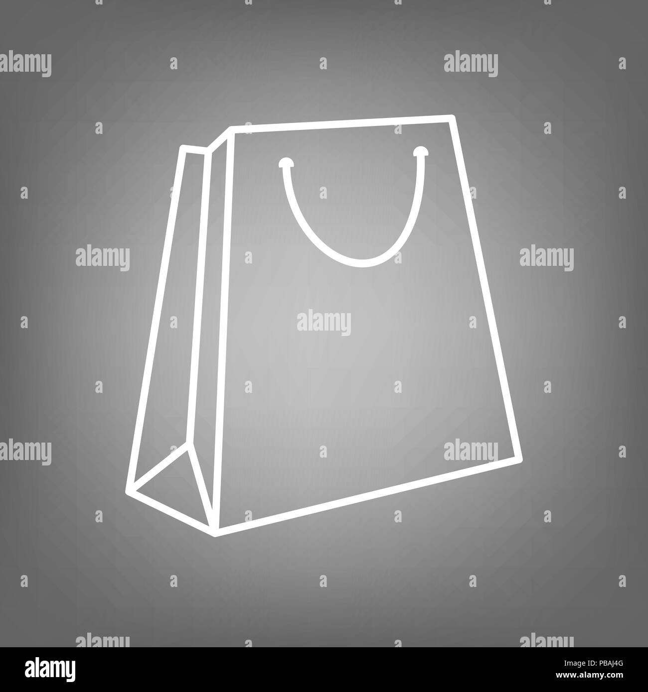 Kraft paper bag icon. Flat line illustration. Isolated vector object ...